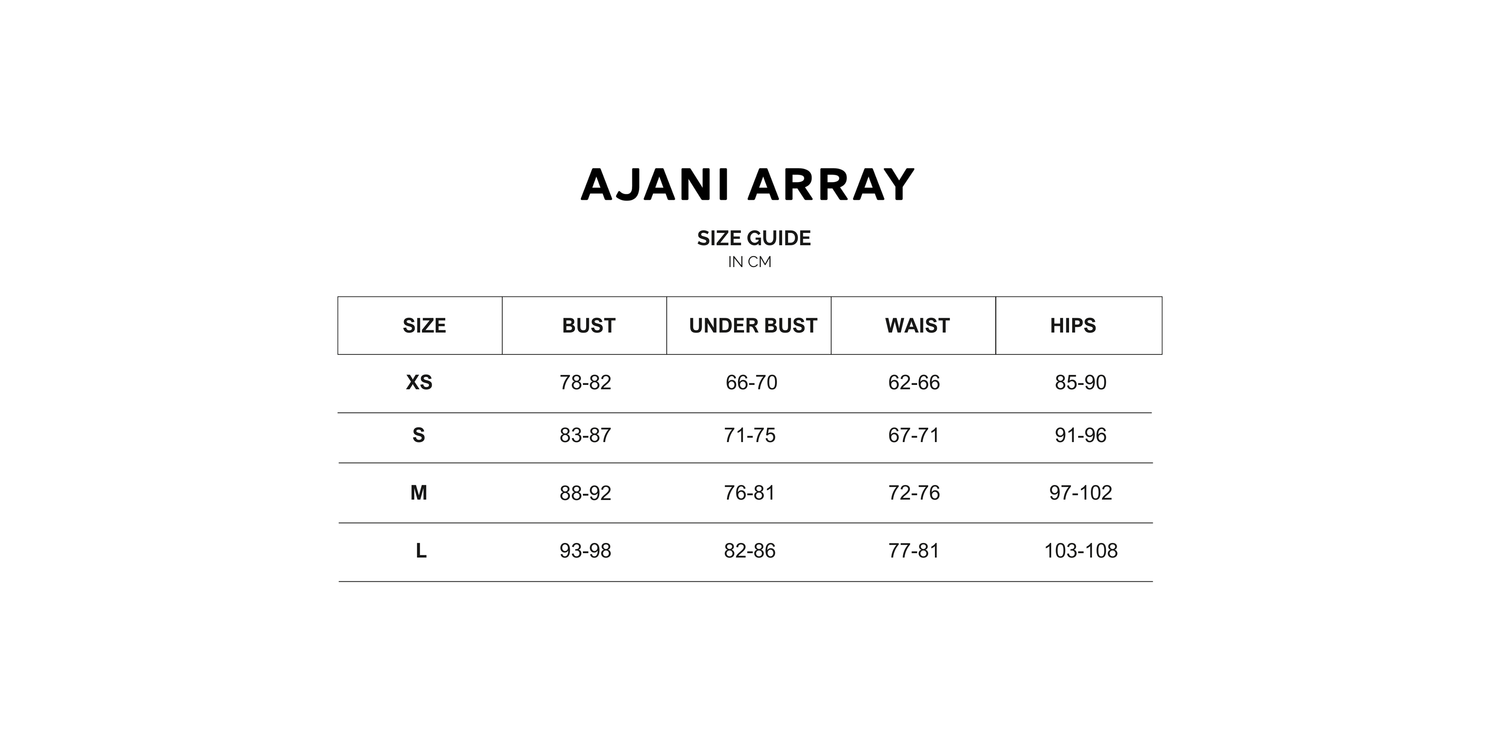 Size Guide – AJANI ARRAY